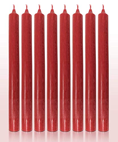 Hyoola 10 Inch Dinner Candles - 12 Pack - Red Tall Candles - Unscented Rustic Candles - Long Burning Candle Sticks