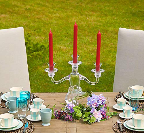 Hyoola 10 Inch Dinner Candles - 12 Pack - Red Tall Candles - Unscented Rustic Candles - Long Burning Candle Sticks