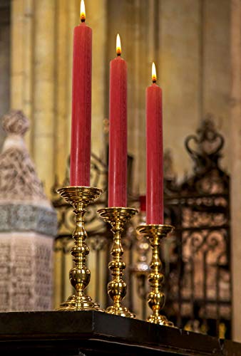 Hyoola 10 Inch Dinner Candles - 12 Pack - Red Tall Candles - Unscented Rustic Candles - Long Burning Candle Sticks