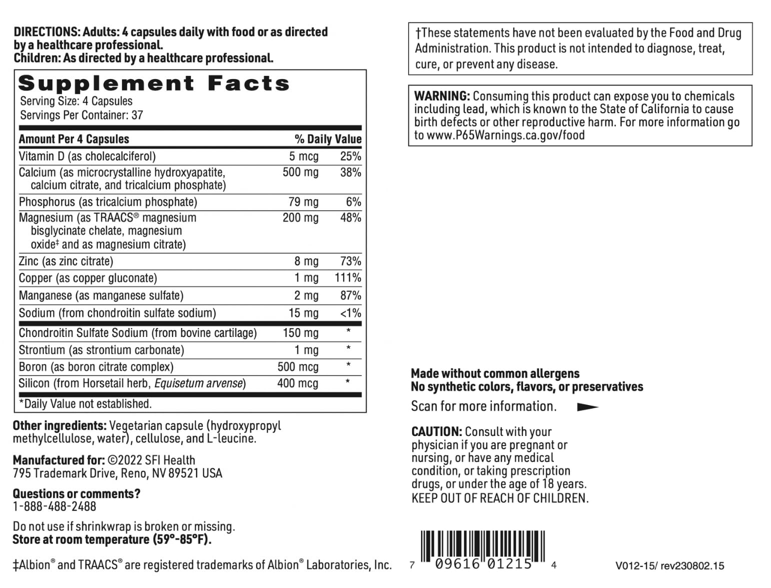 Klaire Labs Cal-Assimilate Plus - Triple Calcium Bone Support Complex with Vitamin D3, Key Minerals & Chondroitin Sulfate, Hypoallergenic & BSE-Free (150 Capsules)