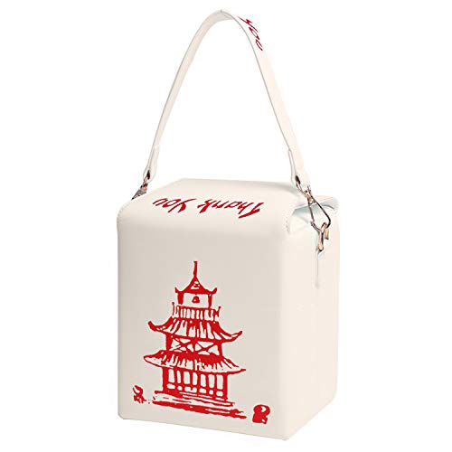 Oweisong Women Novelty Chinese Takeout Purse Tower Print Crossody Shoulder Bag Box Totes with Comfortable Chain Strap