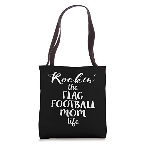ROCKIN' THE FLAG FOOTBALL MOM LIFE Funny Novelty Tote Bag