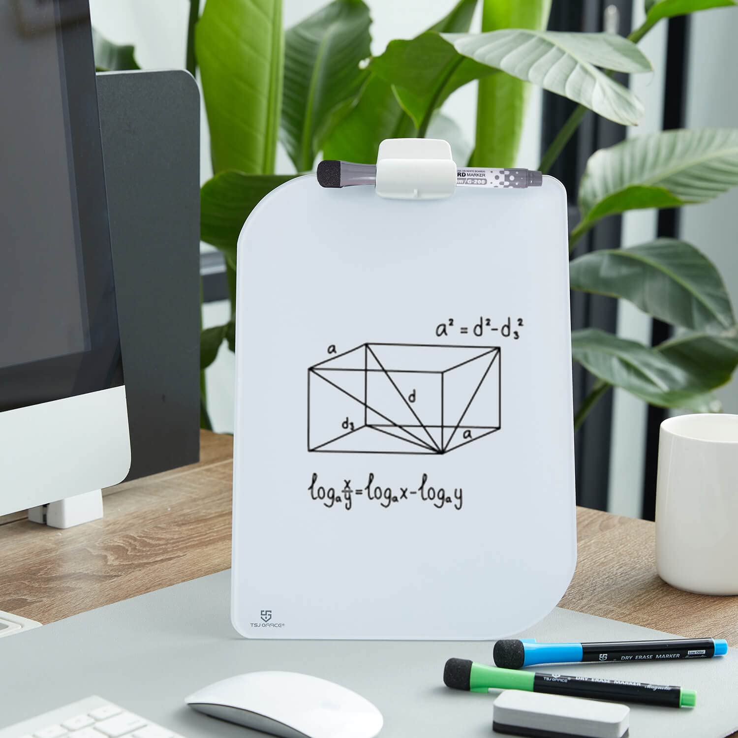 Small Desktop Glass Dry-Erase whiteboard - 12 X 8 Inches Tabletop Easel whiteboard with Stand, Desk Board Buddy for Artist, Teacher and Student