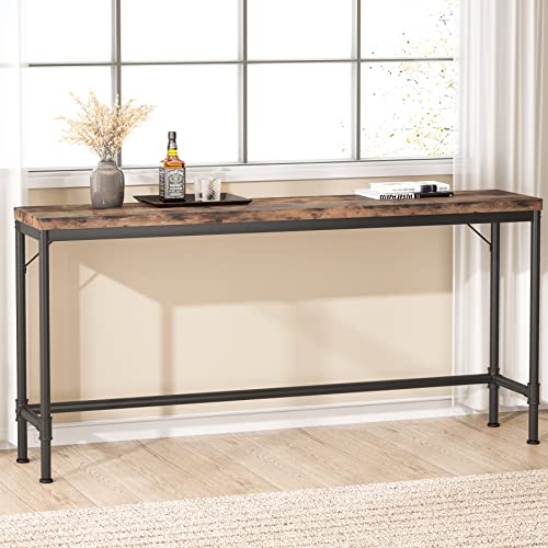 Tribesigns 70.9 Inch Extra Long Console Table, Narrow Long Sofa Table Behind Couch, Rustic Entryway Hallway Table Industrial Height Bar Table for Living Room