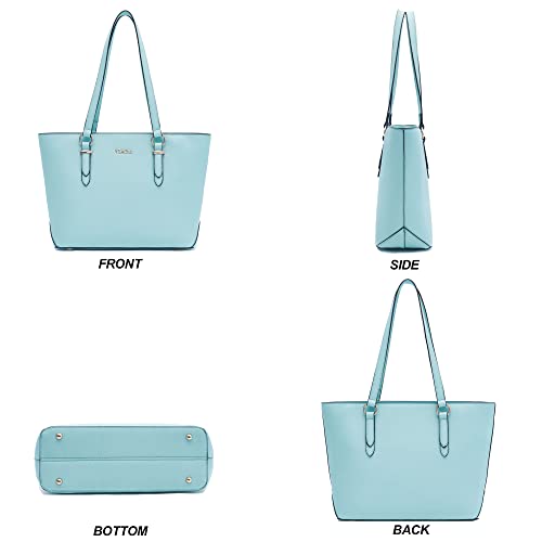 Purse Women Handbag Wallet Shoulder Bags Tote shoulder Hobo 3pcs Purse Set IceBlue