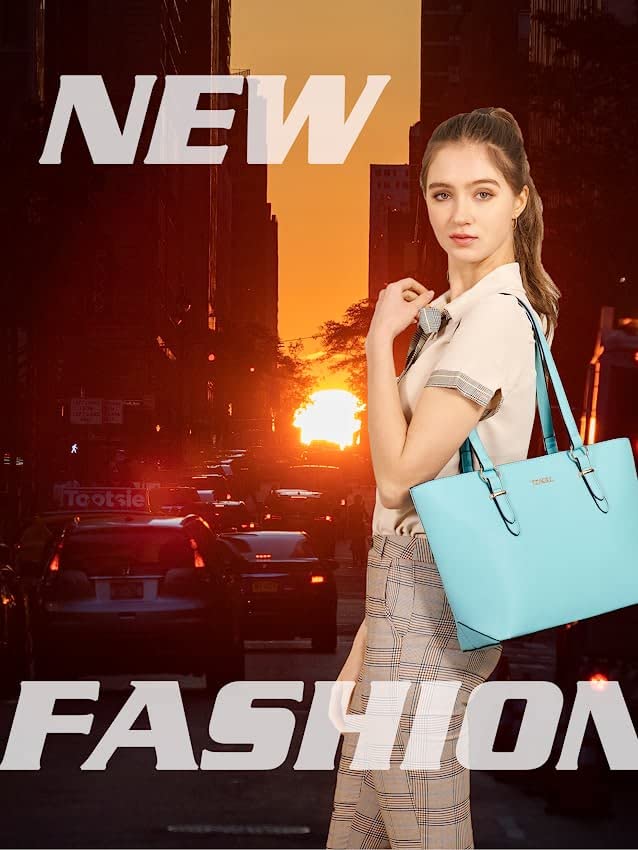 Purse Women Handbag Wallet Shoulder Bags Tote shoulder Hobo 3pcs Purse Set IceBlue