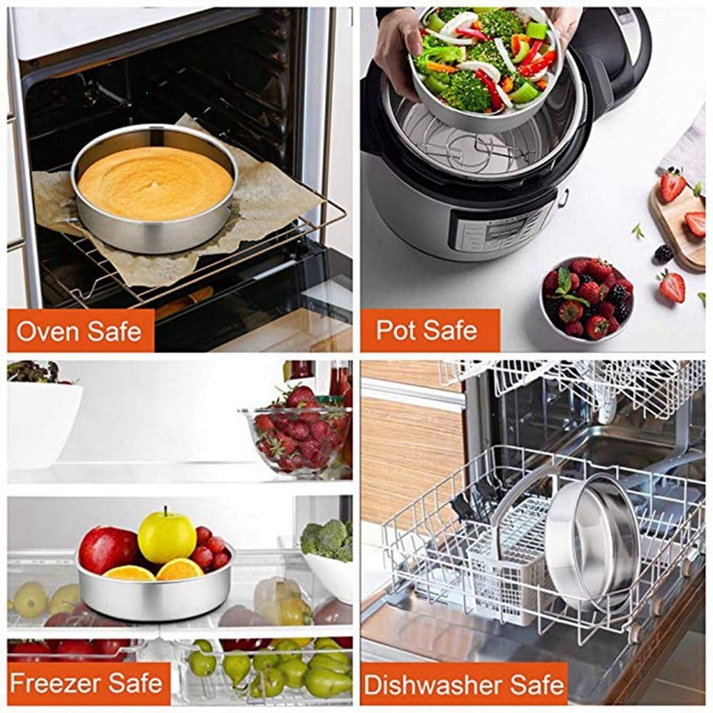 4/6/7/8/9/10/12 inch Round Cake Pans Aluminum Alloy Deep Cake Baking Pan Oven Baking Pans Cake Tin for Baking Layer Wedding Birthday Cake(4inch)