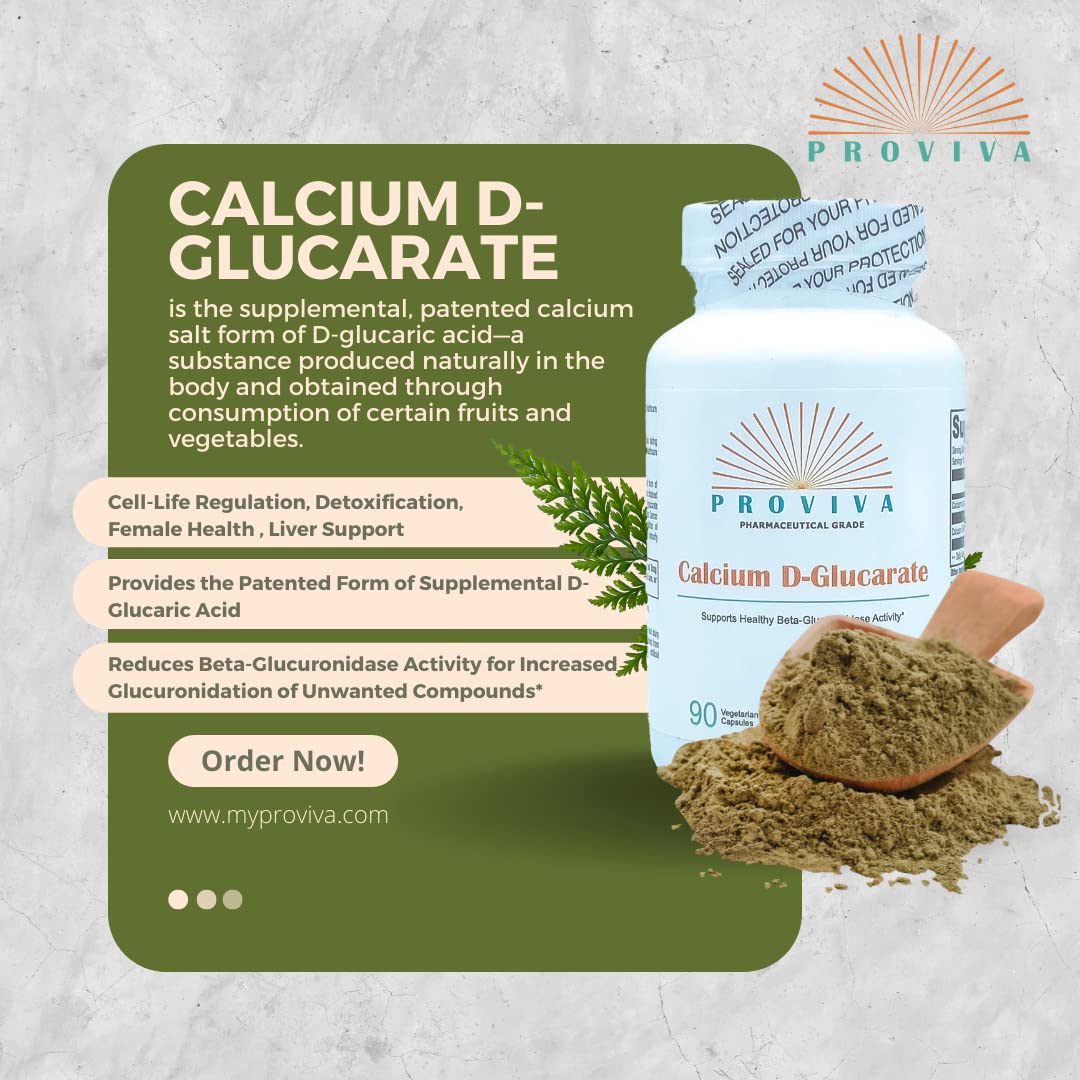 Proviva Calcium D-Glucarate - Absorbable Calcium Can Eliminate Excess Hormones Through The Gut - 90 Servings