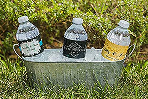 Ivy and Sage with Gold Geometric Shapes Water Bottle Labels