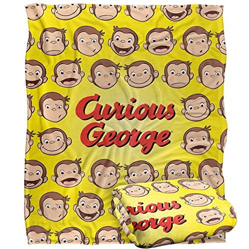 Curious George Heads Officially Licensed Silky Touch Super Soft Throw Blanket 50" x 60"