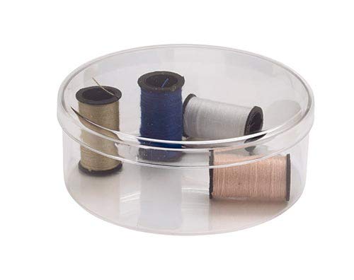 Pioneer Plastics 022C Clear Round Plastic Container, 2.75" W x 1.0625" H, Pack of 4