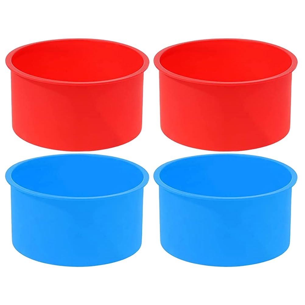 BESTonZON 4 Inch Cake Pans, Mini Silicone Bakeware, Silicone Loaf Pan Nonstick Baking Molds for Muffin,Cupcake and Smash Cake (4Pack)