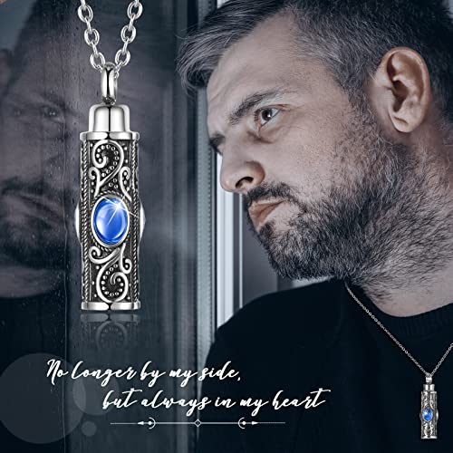Jadive 3 Pieces Cremation Urn Pendant Necklaces Ashes Necklace Pendant Memorial Keepsake Pendant Ash Holder Cremation Jewelry for Human Ashes Memory Jewelry, 22 Inches Long