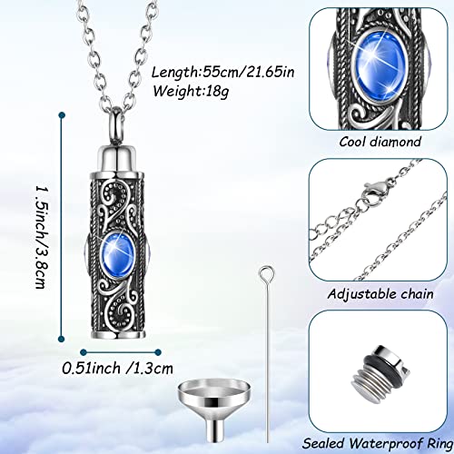 Jadive 3 Pieces Cremation Urn Pendant Necklaces Ashes Necklace Pendant Memorial Keepsake Pendant Ash Holder Cremation Jewelry for Human Ashes Memory Jewelry, 22 Inches Long