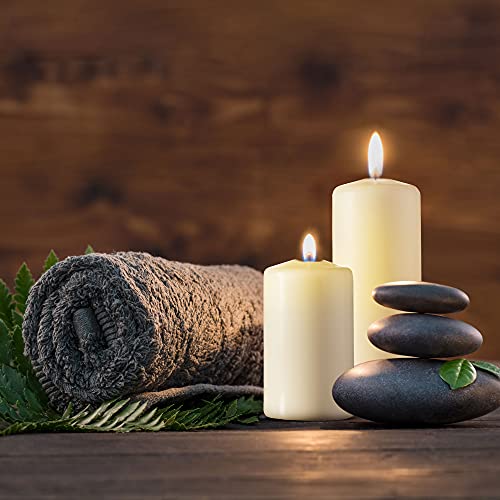 SPAAS Ivory Pillar Candles - 9 Pack | 6 Inch Large Ivory Dripless Pillar Candles | Long Burning Unscented Pillar Candles for Home Décor, Memorial, Vigil, Parties, Wedding, Decorative Lantern
