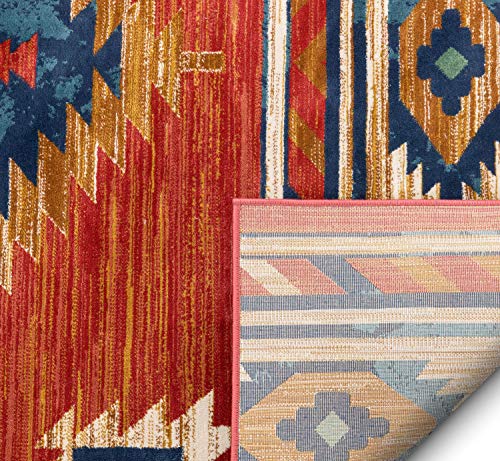 Well Woven Tulsa Lea Crimson Traditional Southwestern Tribal 2x4 (2'3" x 3'11") Area Rug