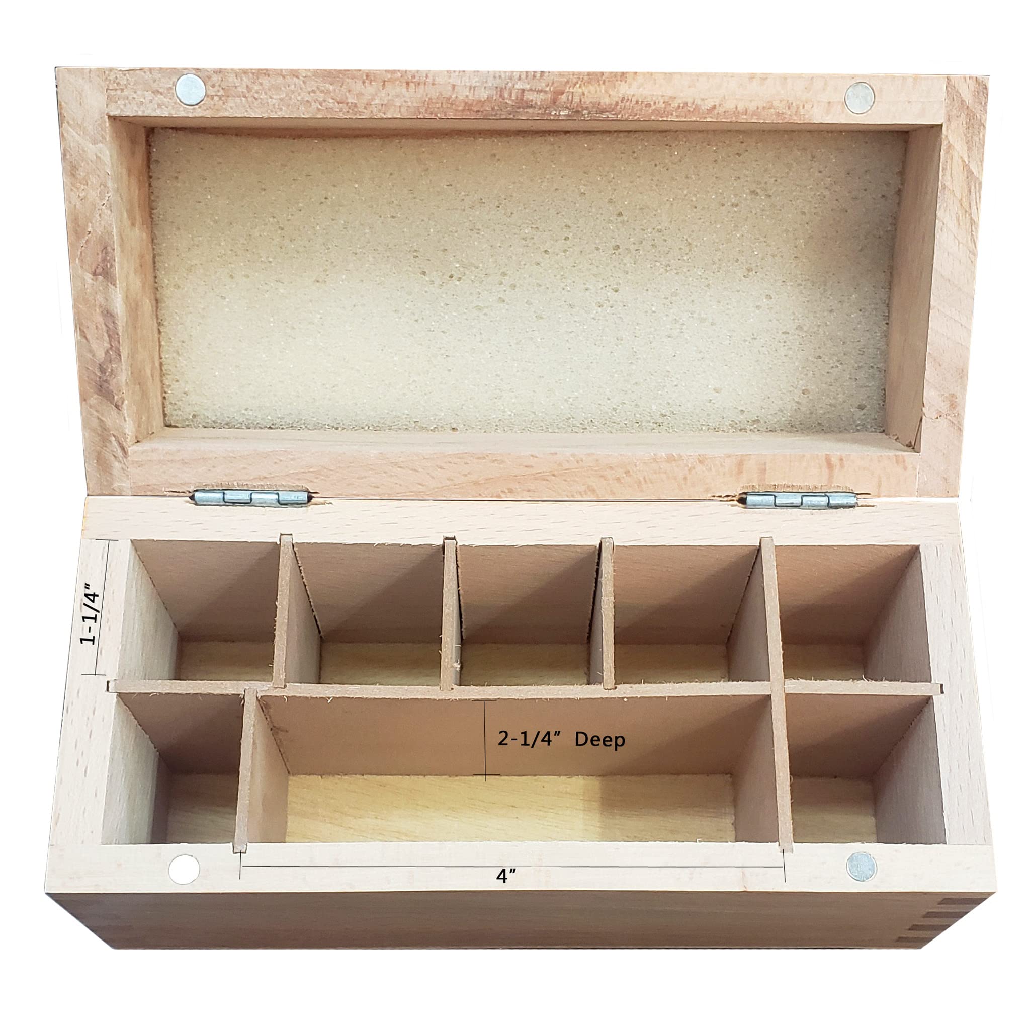 Gold Test Wooden Box, for Storing Gold Test Acids, Gold Testing Stone Kit (8 - Compartments)