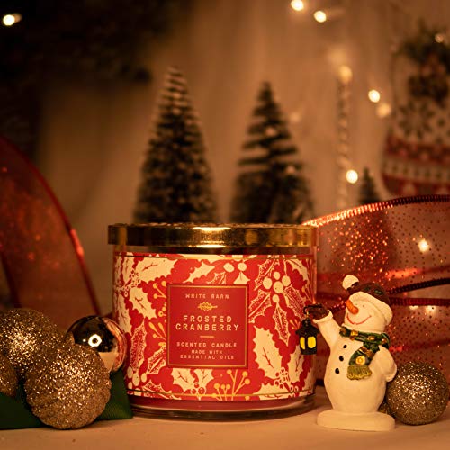 White Barn 3-Wick Candle w/Essential Oils - 14.5 oz - 2020 Holidays Scents! (Frosted Cranberry)