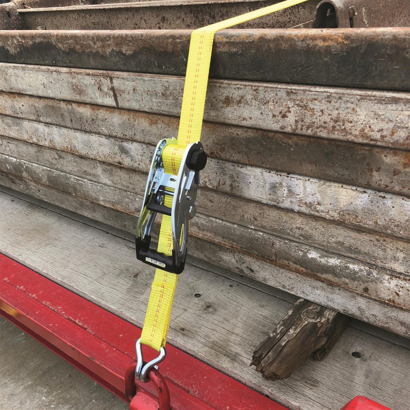 SmartStraps 27-Foot Premium Ratchet Straps, Yellow (1pk) – 10,000 lbs Break Strength, 3,333 lbs Safe Work Load - Commercial Tie-Downs Designed for Heavy-Duty Transport - Safely Haul Large Equipment, Tractors, Vehicles and More