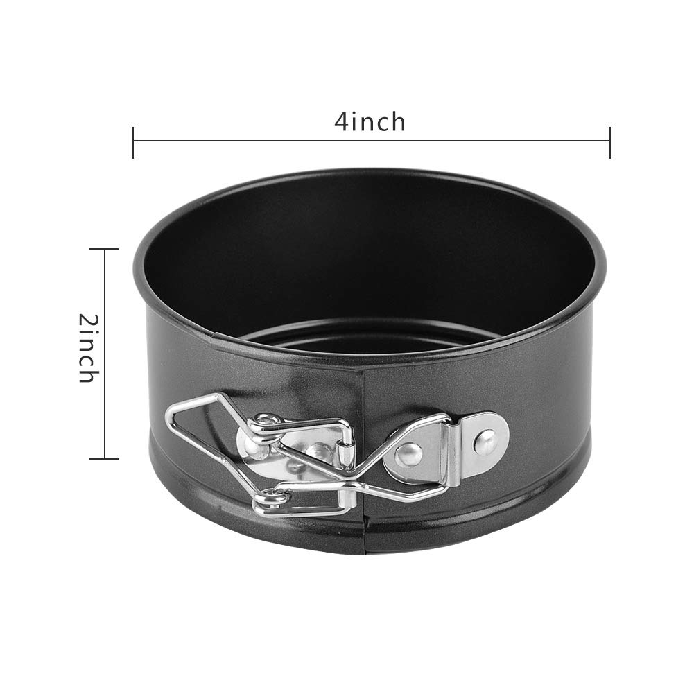 Alotpower Springform Pan Set of 4, 4 Inch Non-Stick Leakproof Round Cake Pans Small Cheesecake Pan with Removable Bottom Pan for Mini Cheesecakes, Pizzas and Quiches