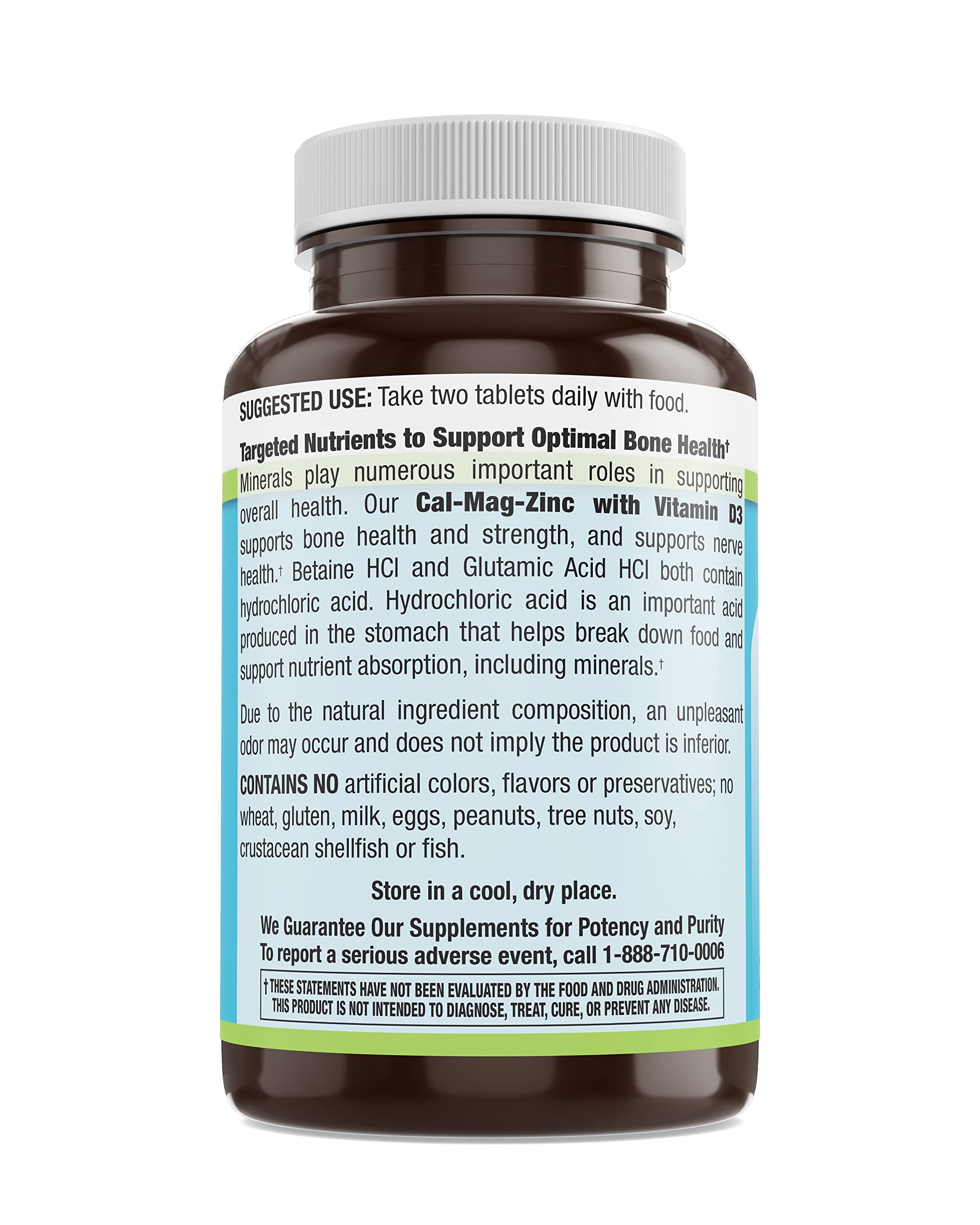 Livamed - Chelated Cal-Mag Plus Betaine HCl Veg Tabs 250 Count