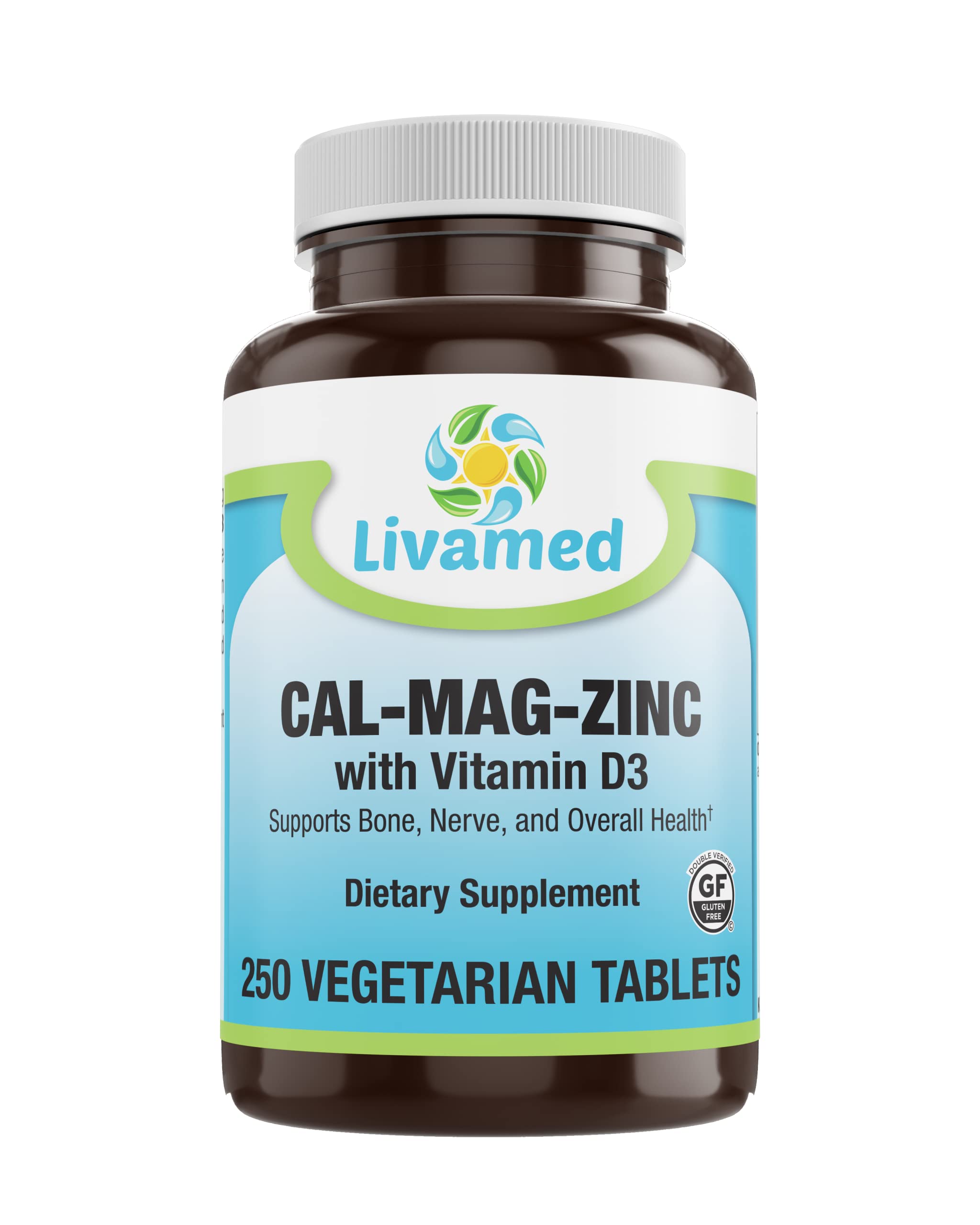 Livamed - Chelated Cal-Mag Plus Betaine HCl Veg Tabs 250 Count