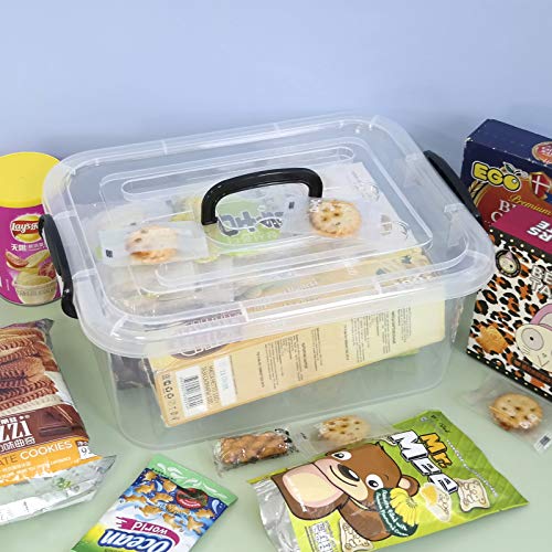 Bringer 2-Pack Plastic Storage Boxes, 8 L Clear Latch Boxes
