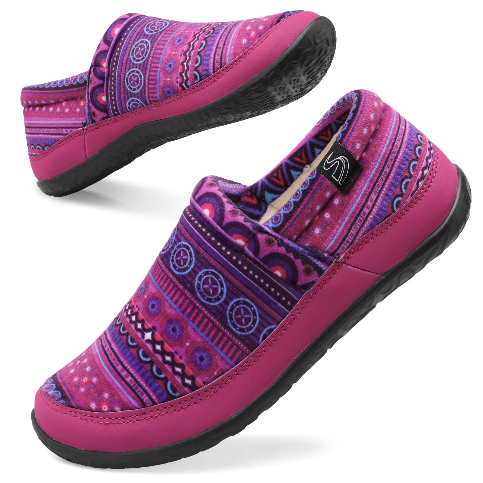 Spesoul Warm House Slippers for Women Men Fuzzy House Shoes Home Slipper Socks Outdoor Moccasin Slippers Sneakers Closed Back Lightweight Barefoot for Bedroom Office Travel 7.5-8.5 Women/5.5-6.5 Men