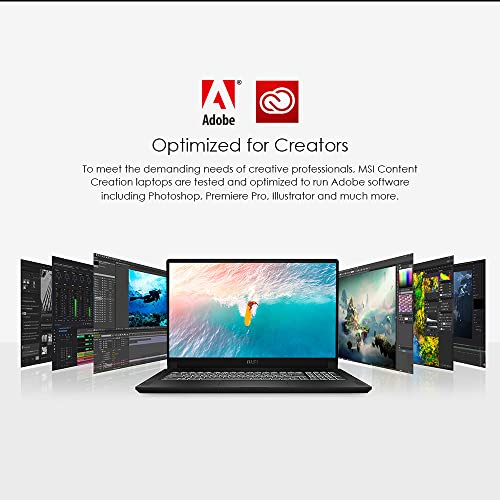MSI Creator 17 Professional Laptop: 17.3" UHD 120Hz 100% Adobe RGB Display, Intel Core i7-11800H, NVIDIA GeForce RTX 3070, 16GB RAM, 1TB NVME SSD, Thunderbolt 4, Win10 PRO, Core Black (B11UG-494)