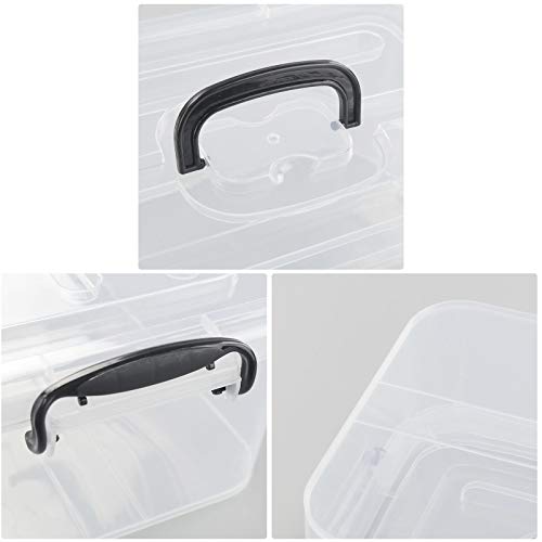 Bringer 2-Pack Plastic Storage Boxes, 8 L Clear Latch Boxes