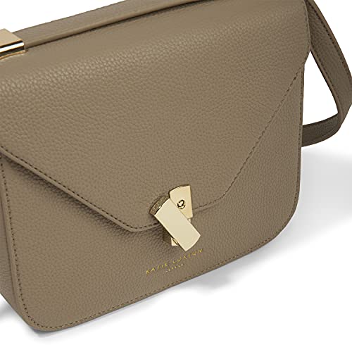 KATIE LOXTON Casey Womens Medium Vegan Leather Convertible Crossbody Top Handle Satchel Purse Taupe
