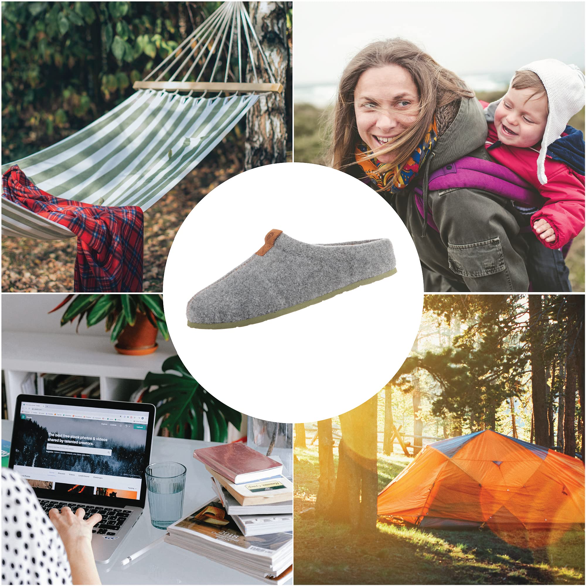 Acorn womens Algae-infused Recycled Parker Hoodback Slipper, Ash, 9.5-10.5 US