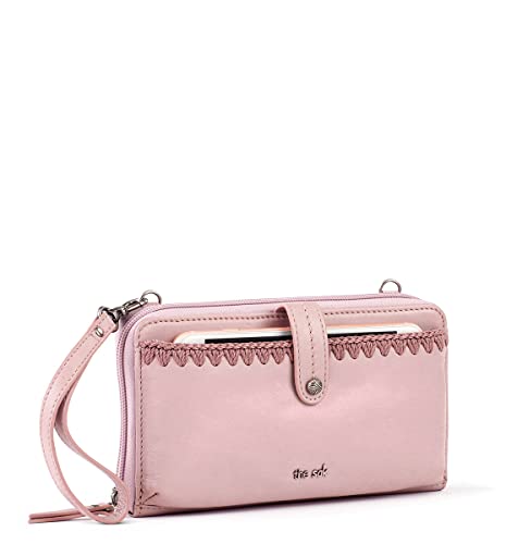 The Sak Iris Large Smartphone Crossbody Bag in Leather, Detachable Wristlet Strap, Rosewood
