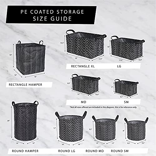 DII Laundry Storage Collection, PE Coated Collapsible Bin with Handles, Cinnamon Lattice, Extra-Large Set, 12.5x17.5x10.5"