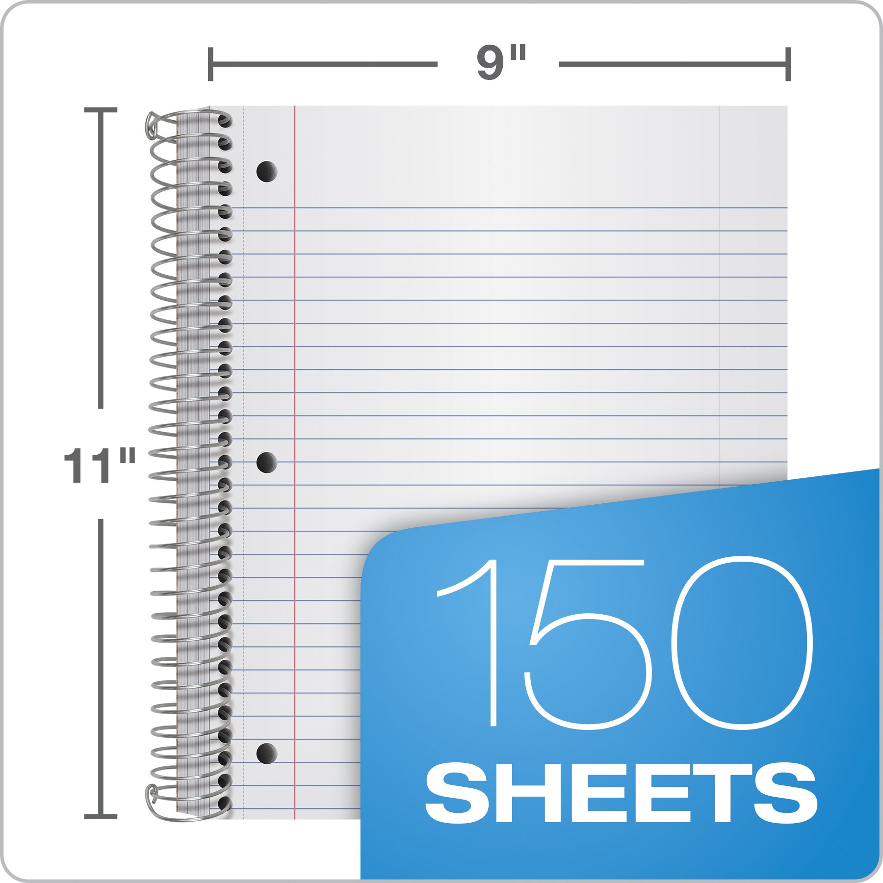 Oxford Spiral Notebooks, 3-Subject, College Ruled Paper, Durable Plastic Cover, 150 Sheets, 3 Divider Pockets, 2 Pack (10386), multi-colored