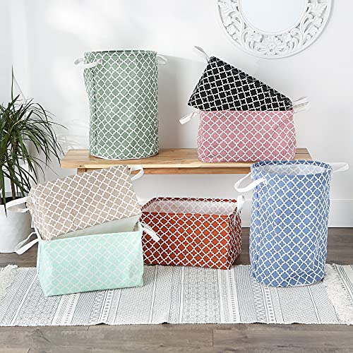 DII Laundry Storage Collection, PE Coated Collapsible Bin with Handles, Cinnamon Lattice, Extra-Large Set, 12.5x17.5x10.5"