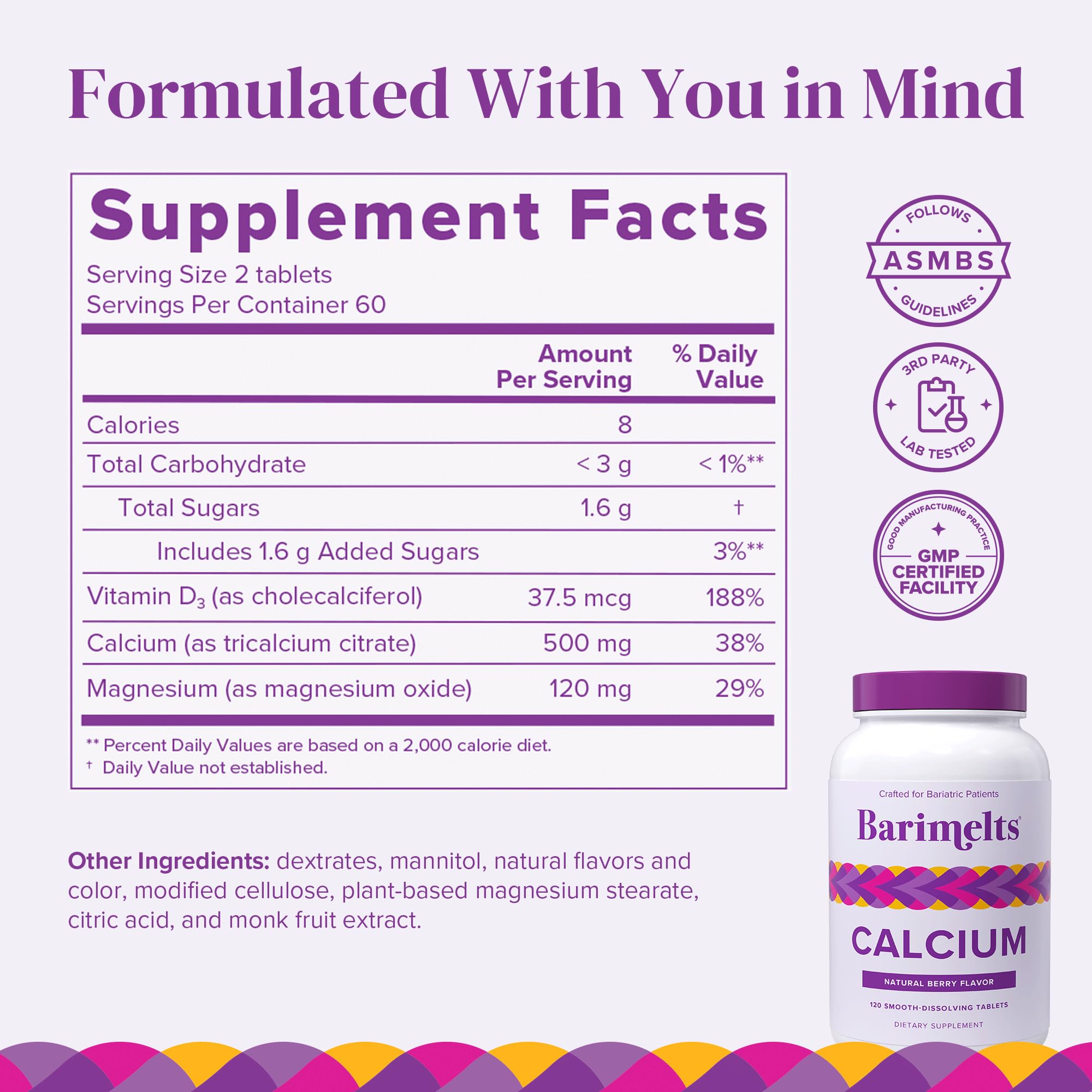 BariMelts Post-Bariatric Surgery Immunity Pack Bundle - Multivitamin with Iron, Calcium Citrate, and Vitamin D3