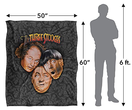 Three Stooges Stooges All Over Officially Licensed Silky Touch Super Soft Throw Blanket 50" x 60"