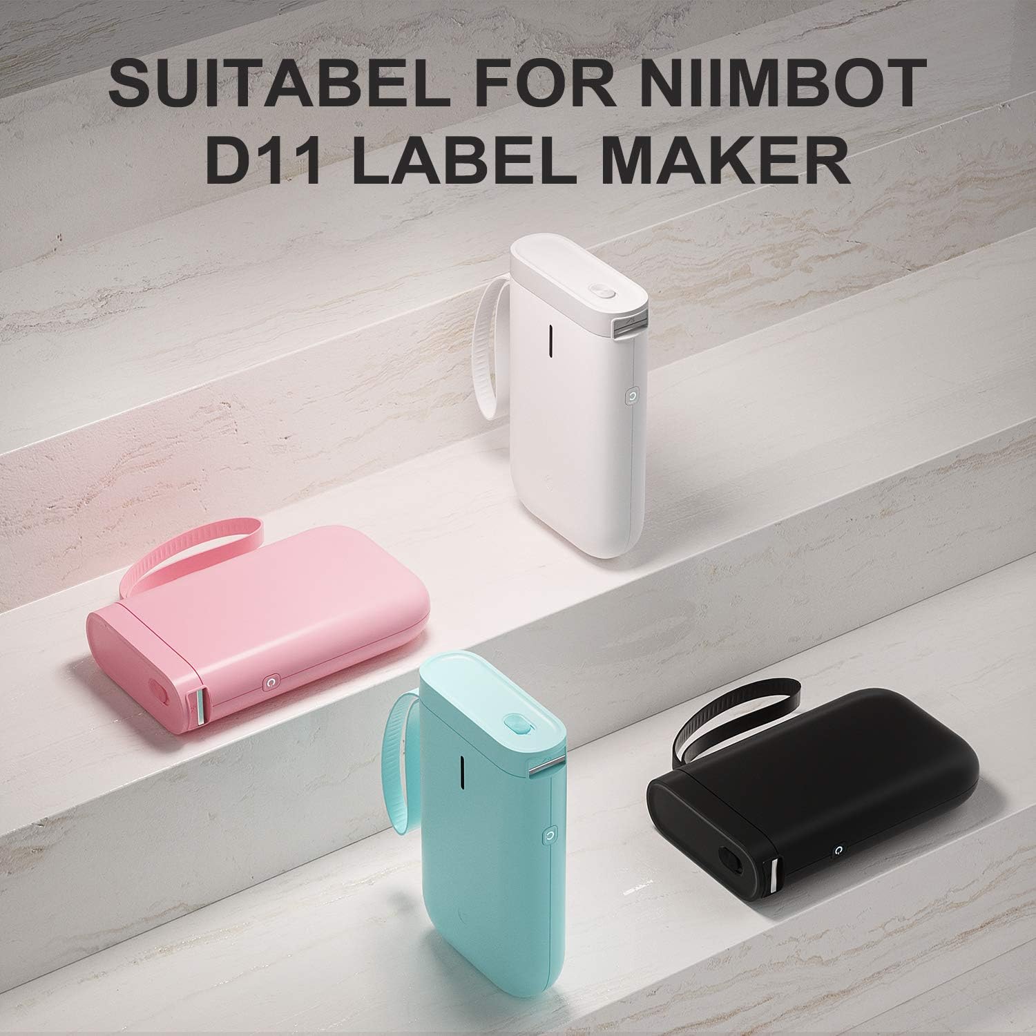NIIMBOT Cable Label Maker Tape (0.49" x 4.29") Printer Sticker Paper with Self-Adhesive for D11/D110/D101 Label Maker,1 Roll of 65 (White)