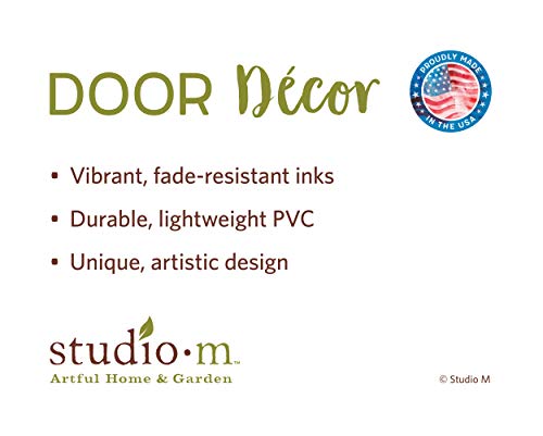 Studio M Door Decor Farmhouse Daisies Decorative Front Door Sign with Ribbon Hanger, Durable Fade Resistant PVC, Made in The USA, 14" w x 20.50" h