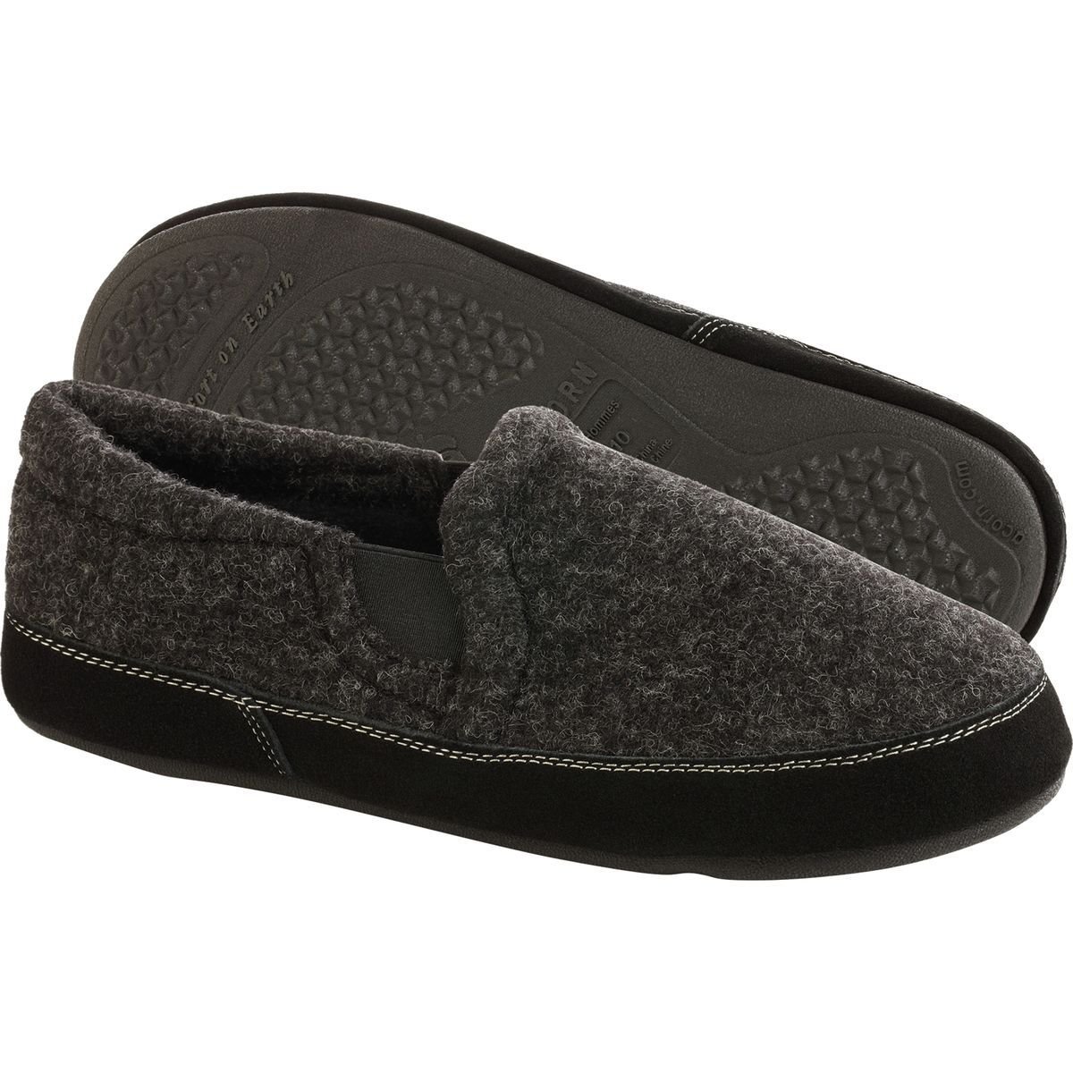Acorn Men's Fave Gore Slipper, Black Tweed, 10.5-11.5