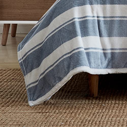 Eddie Bauer - Queen Blanket, Ultra Plush Bedding, Lightweight Home Decor for All Seasons (Stones Throw Stripe, Queen)