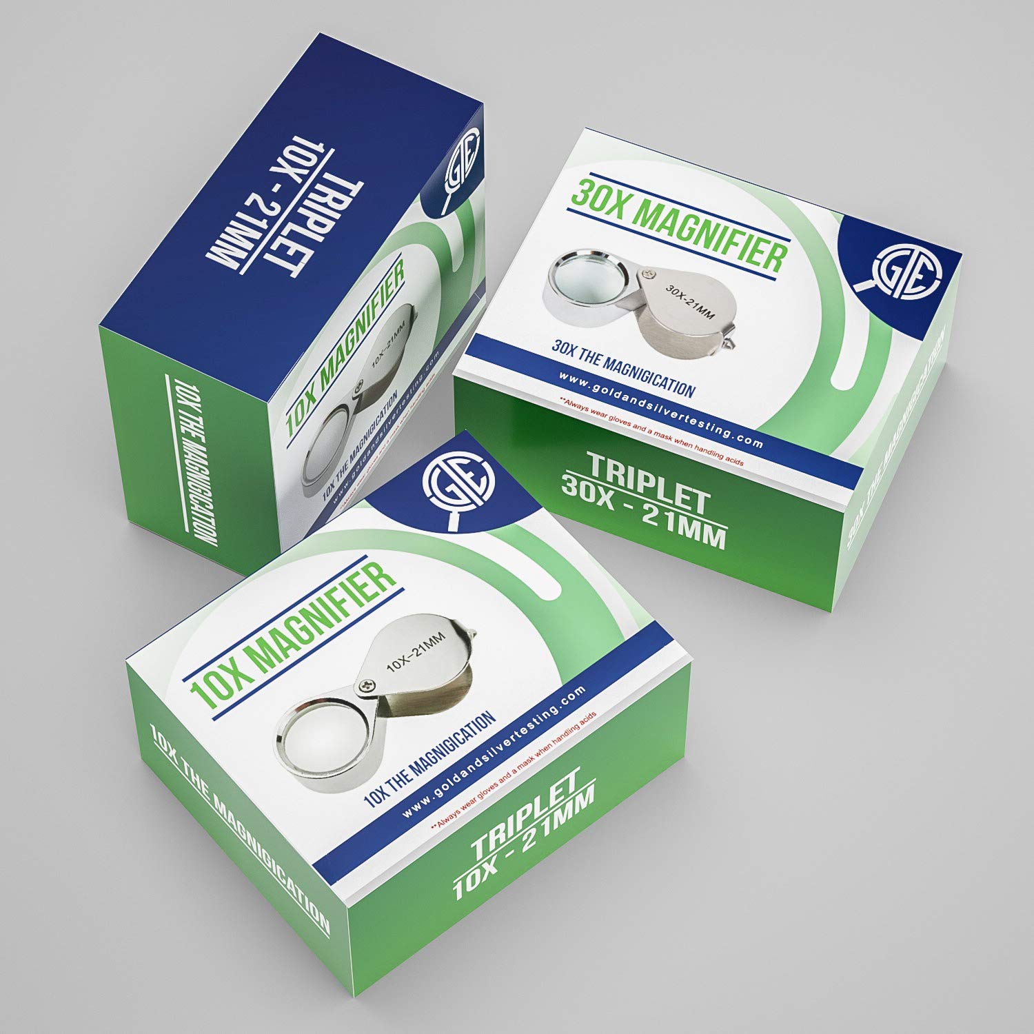 Professional Gold, Silver, Platinum Jewelry Testing Kit with Stone Instructions and Box with 30X Eye Loupe Magnifier Precious Metals 10K 14K 18K 24K 999 925 Scrap