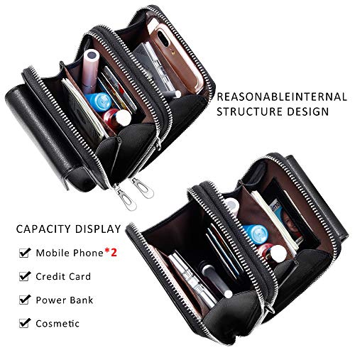 KUKOO Small Crossbody Phone Bags for Women Touch Screen Purse Wallet Mini Shoulder Handbag with Credit Card Slots