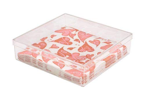 Pioneer Plastics 062C Clear Square Plastic Container, 5.25" W x 5" D x 1.375" H, Pack of 4