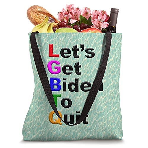 Let's Get Biden To Quit Funny Political Humor Jokes Tote Bag