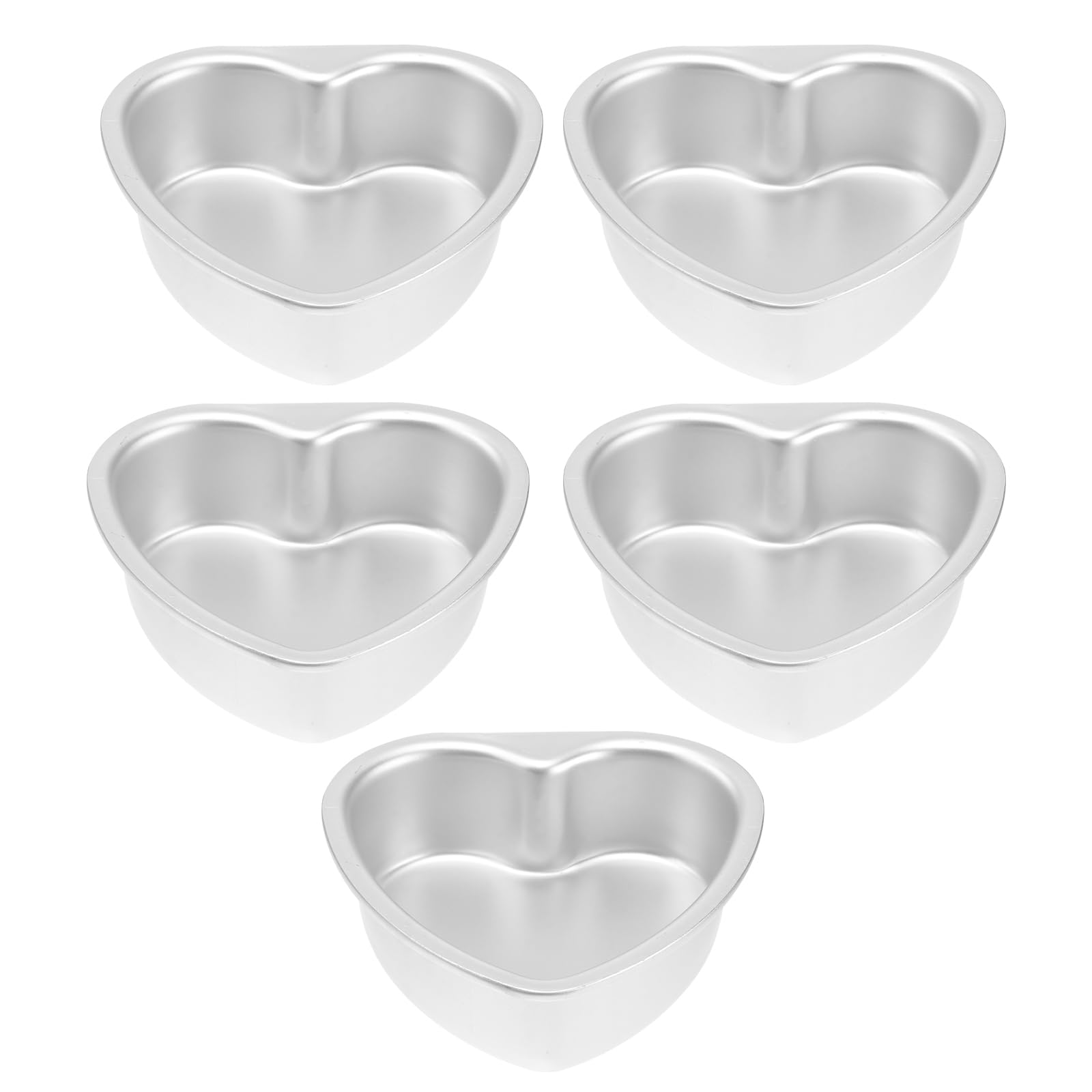 CALLARON 5pcs Aluminum Foil Cake Pan Aluminum Foil Pans Heart Shape Cake Pan for Storing, Baking, Meal Prep & Reheating | Freezer & Oven Safe, Recyclable