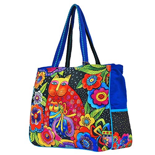 Laurel Burch Mother Daughter In Flowers Large Tote
