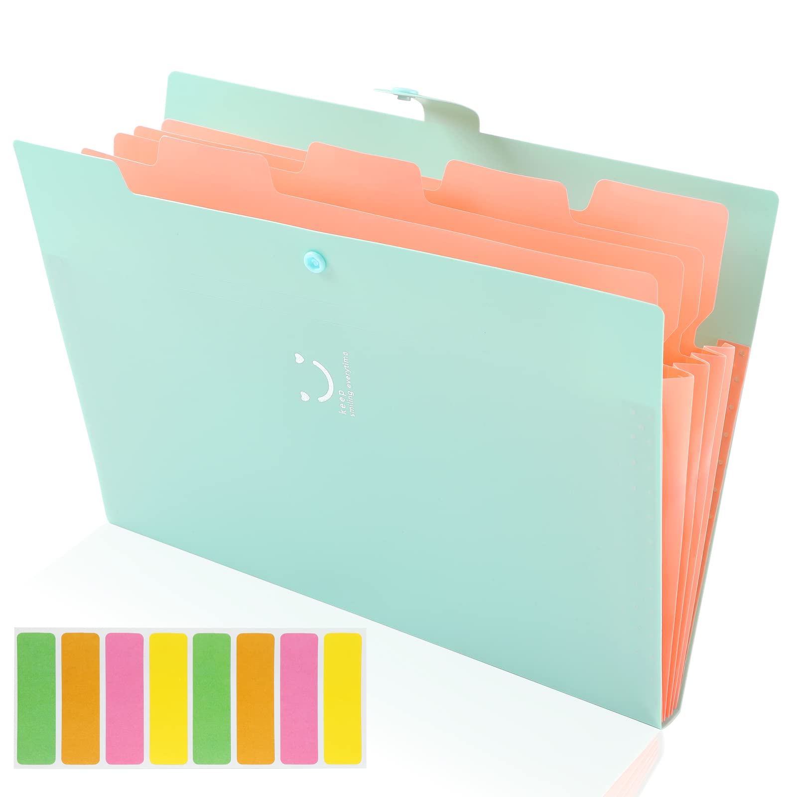 Animusphere A4 File Folders Accordion File Organizer Folders with Pockets Aesthetic Paper Organizer Folder for School Office (Jade)
