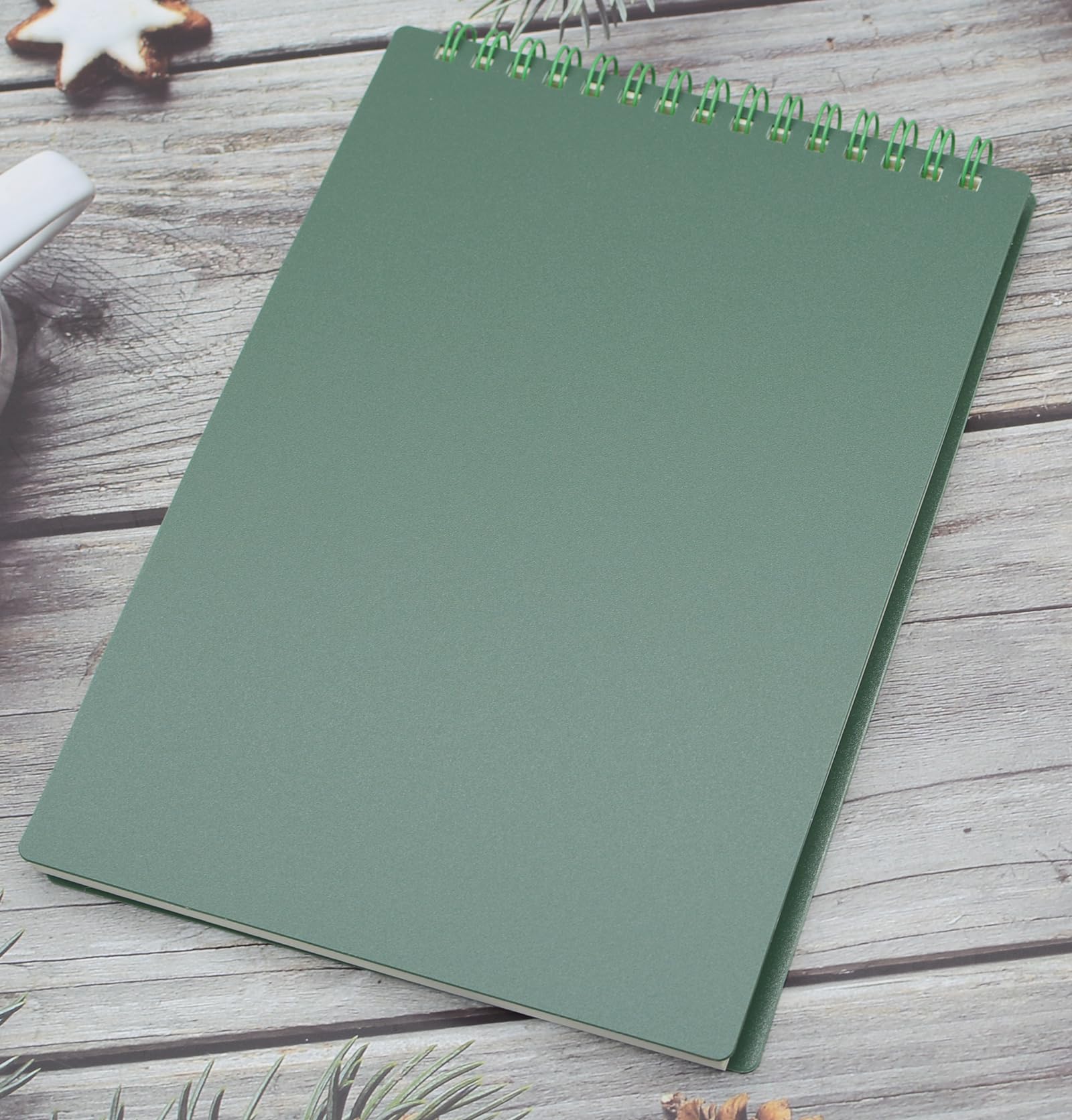 Yansanido Top Bound Spiral Notebook, 4 Pcs 4 Color A5 Size Thick Plastic Hardcover 7mm College Ruled Paper 80 Sheets (160 Pages) Journal for School and Office Supplies (4 Pcs A5)